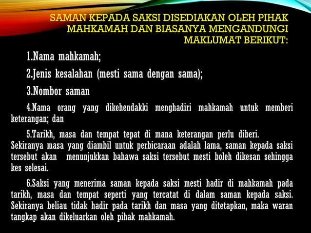 Kertas pertuduhan, fakta kes, saman dan waran tangkap | PPT