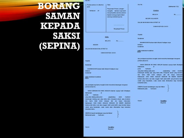 Kertas pertuduhan, fakta kes, saman dan waran tangkap | PPT