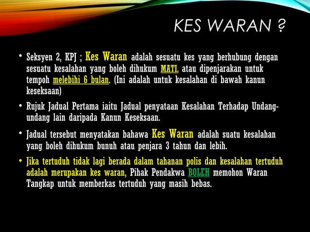 Kertas pertuduhan, fakta kes, saman dan waran tangkap | PPT