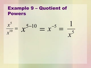 Properties Of Exponents Examples