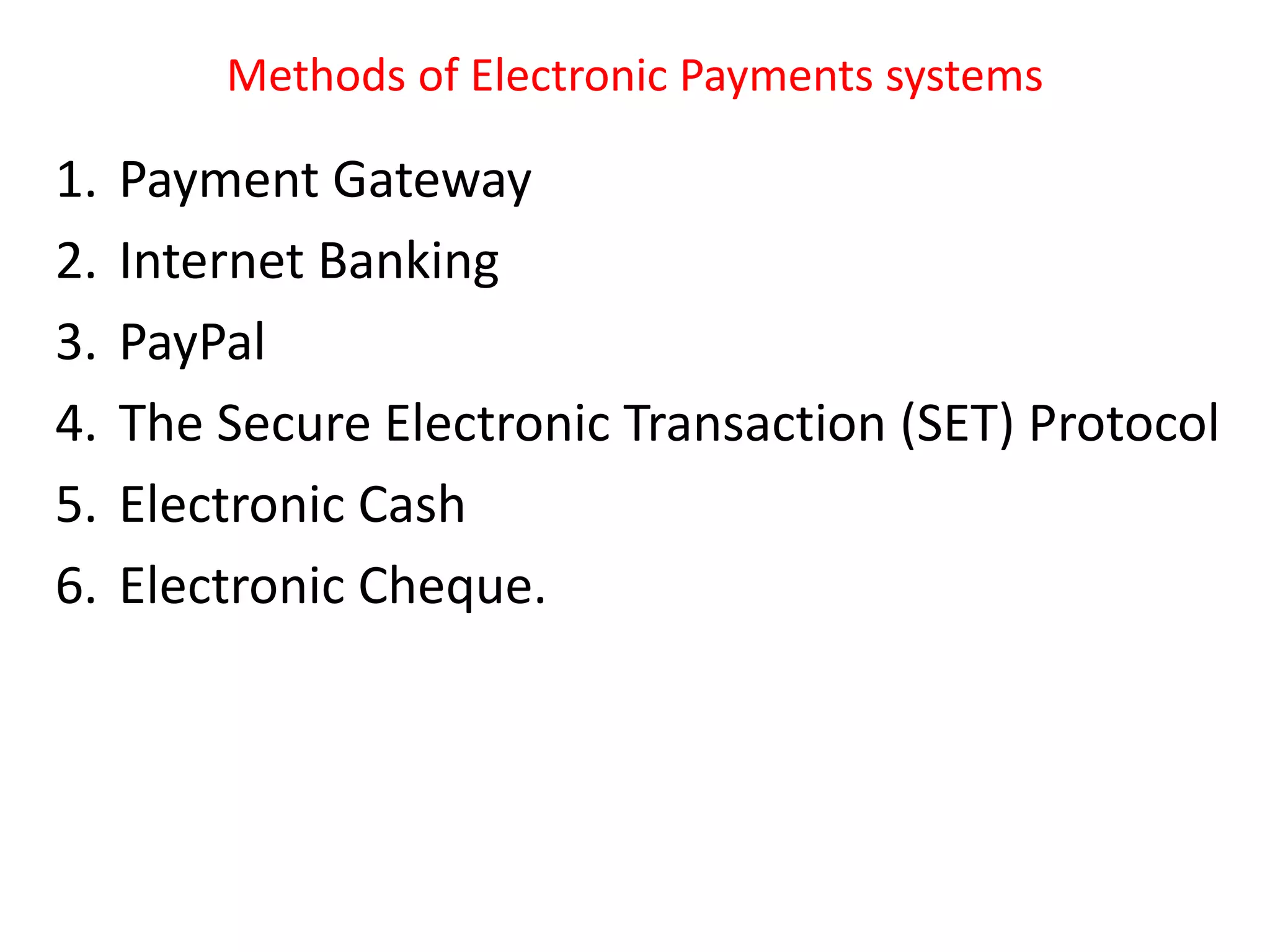 6. electronic payment systems | PPTX