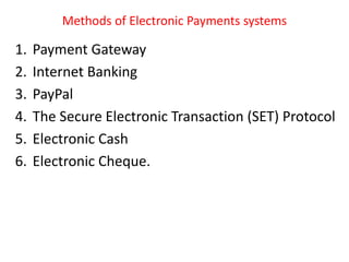 6. electronic payment systems | PPTX
