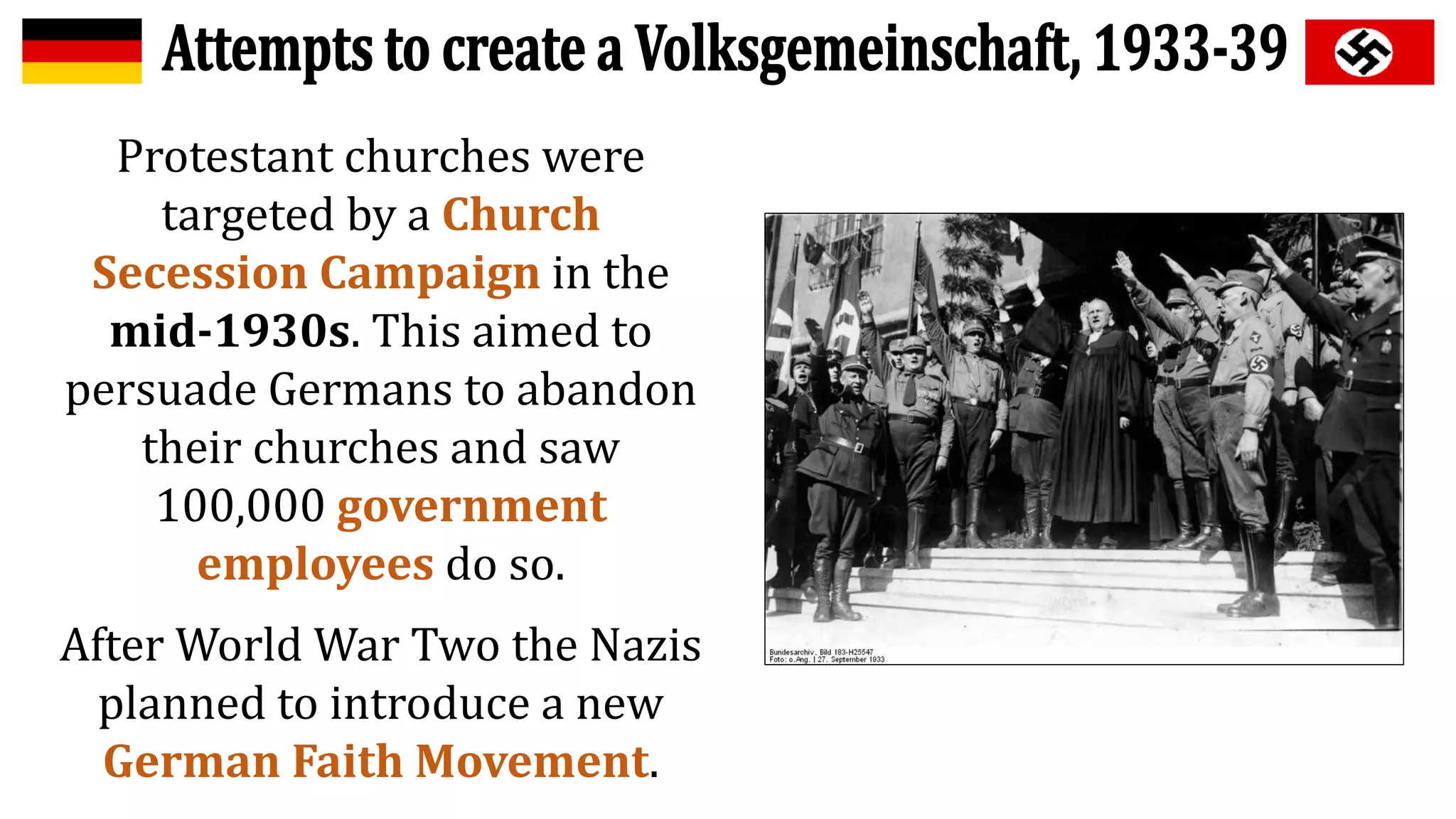 Nazi Germany - policies on religion and the churches | PPTX