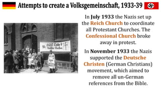 Nazi Germany - policies on religion and the churches | PPTX