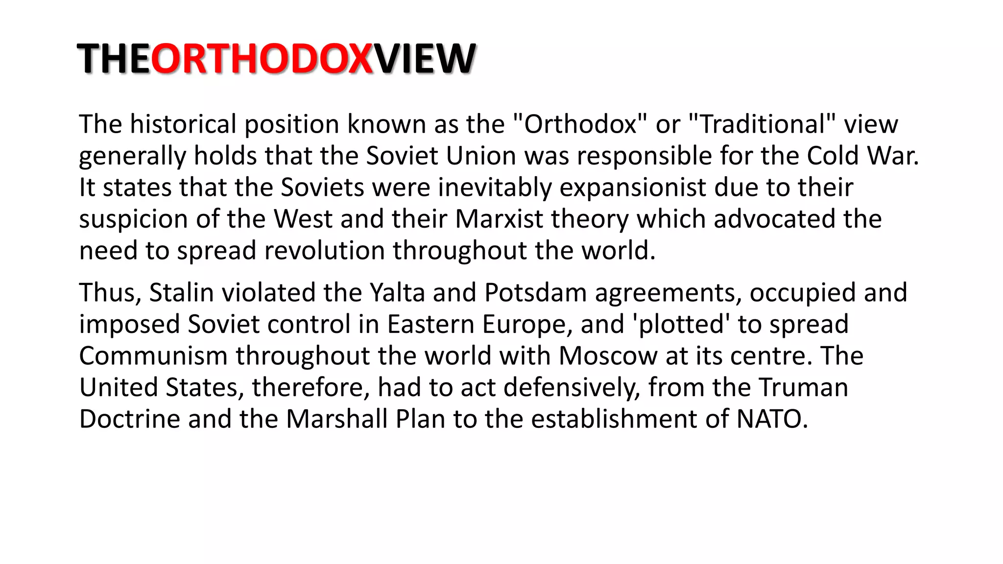 CAMBRIDGE IGCSE HISTORY REVISION 6 - WHO WAS TO BLAME FOR THE COLD WAR ...