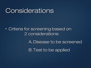 Criteria for screening | PPT