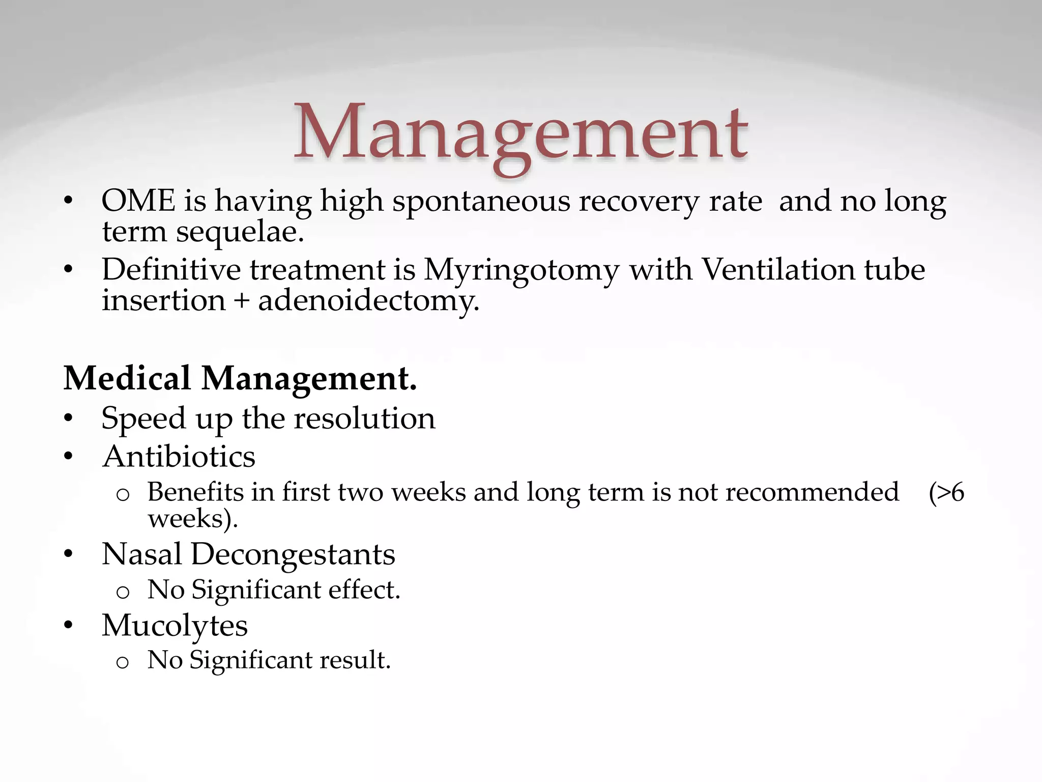 OME-Otitis Media with effusion in children | PPTX