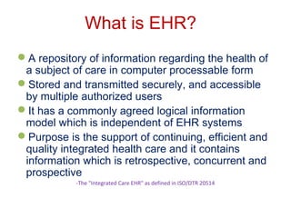 Electronic Health Record Standardisation in India | PPT