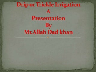 6.Drip irrigation A New System A Lecture By Mr. Allah Dad Khan Visiting ...