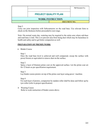 Method of Statement - Pavement works | PDF