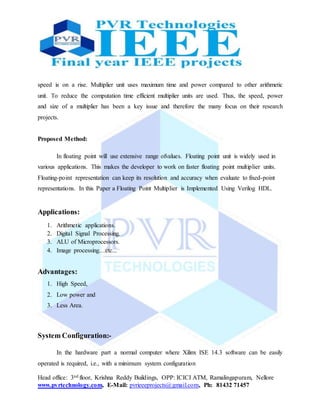 6.design and implementation of fast floating point multiplier unit | PDF
