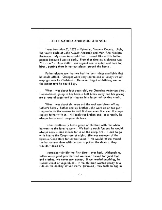 LILLIE MATILDA ANDERSON SORENSEN | PDF