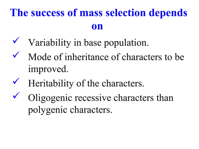 6. mass selection | PPT | Gardening | Home & Garden