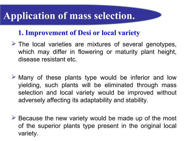 6. mass selection | PPT | Gardening | Home & Garden