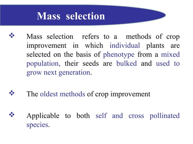 6. mass selection | PPT | Gardening | Home & Garden