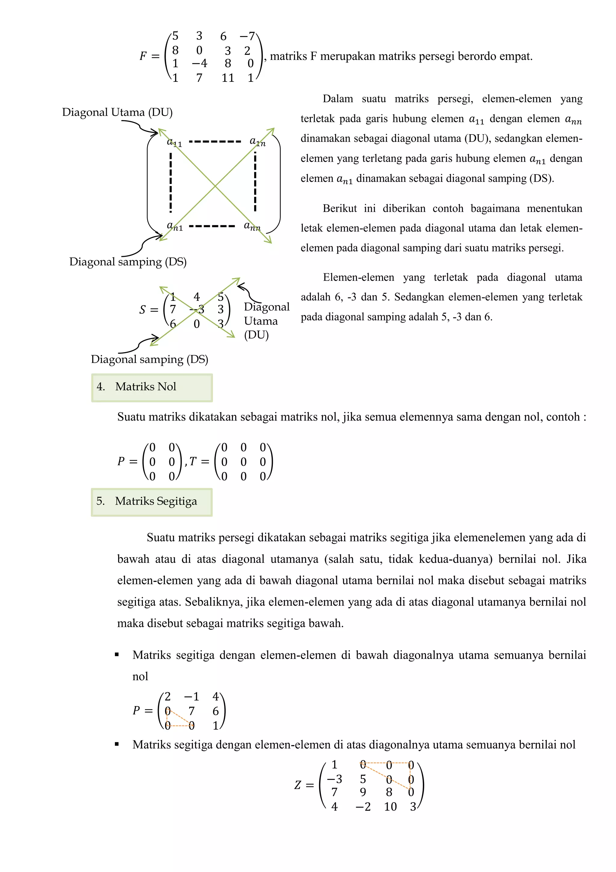 Bahan ajar matriks | PDF