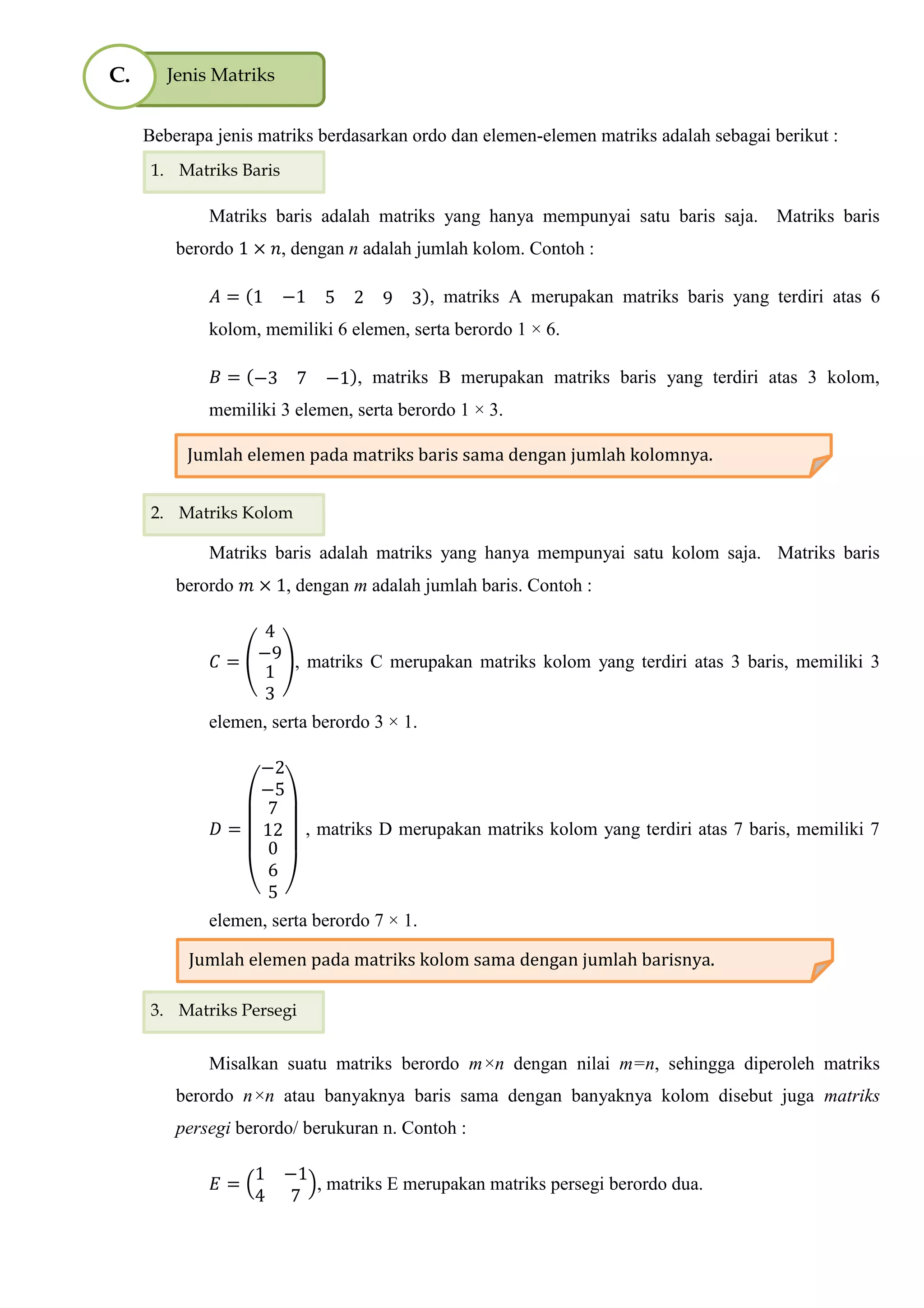 Bahan ajar matriks | PDF