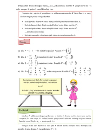 Bahan ajar matriks | PDF