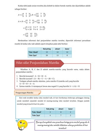 Bahan ajar matriks | PDF