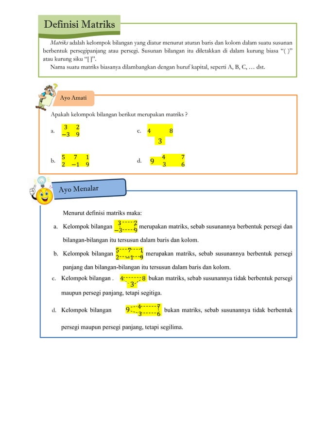 Bahan ajar matriks | PDF