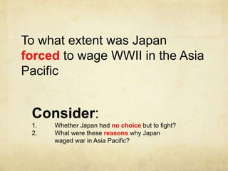 Sec 4N Hist (Elec) Chapter 6: War in the Asia-Pacific (Japan) | PPTX