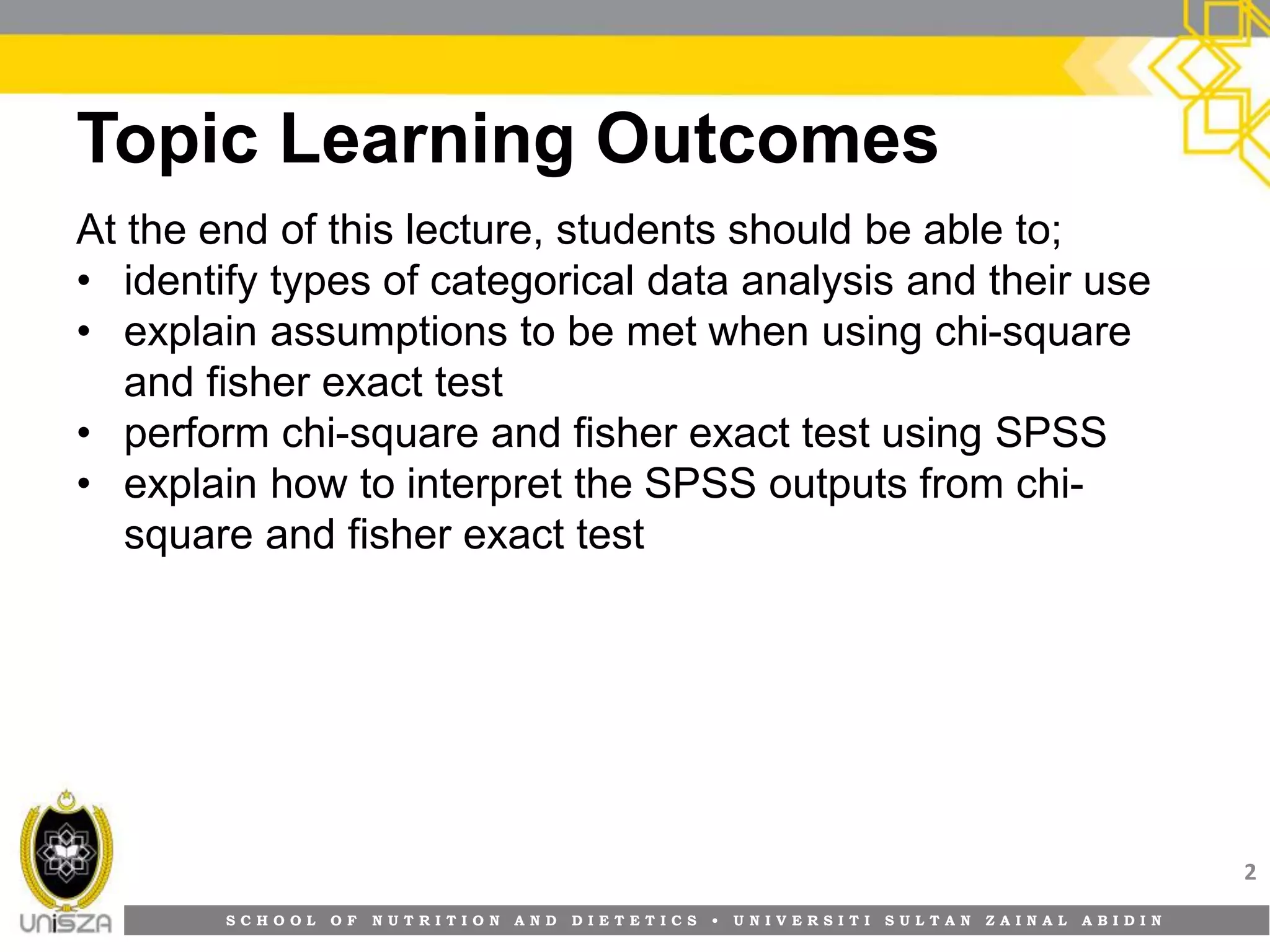 6. Categorical data analysis - Chi-Square & Fisher Exact Test | PDF