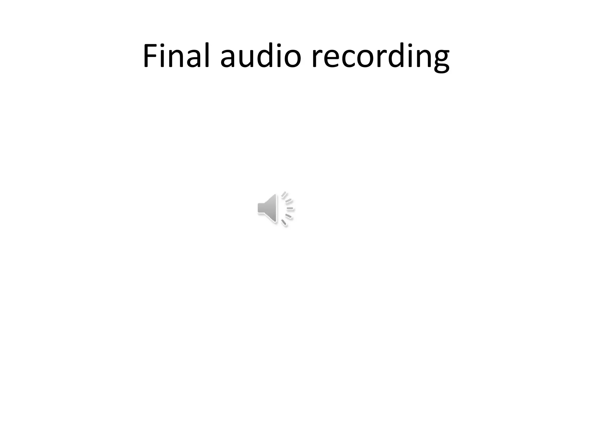 6. production reflection | PPTX | Audio Production | Content Production