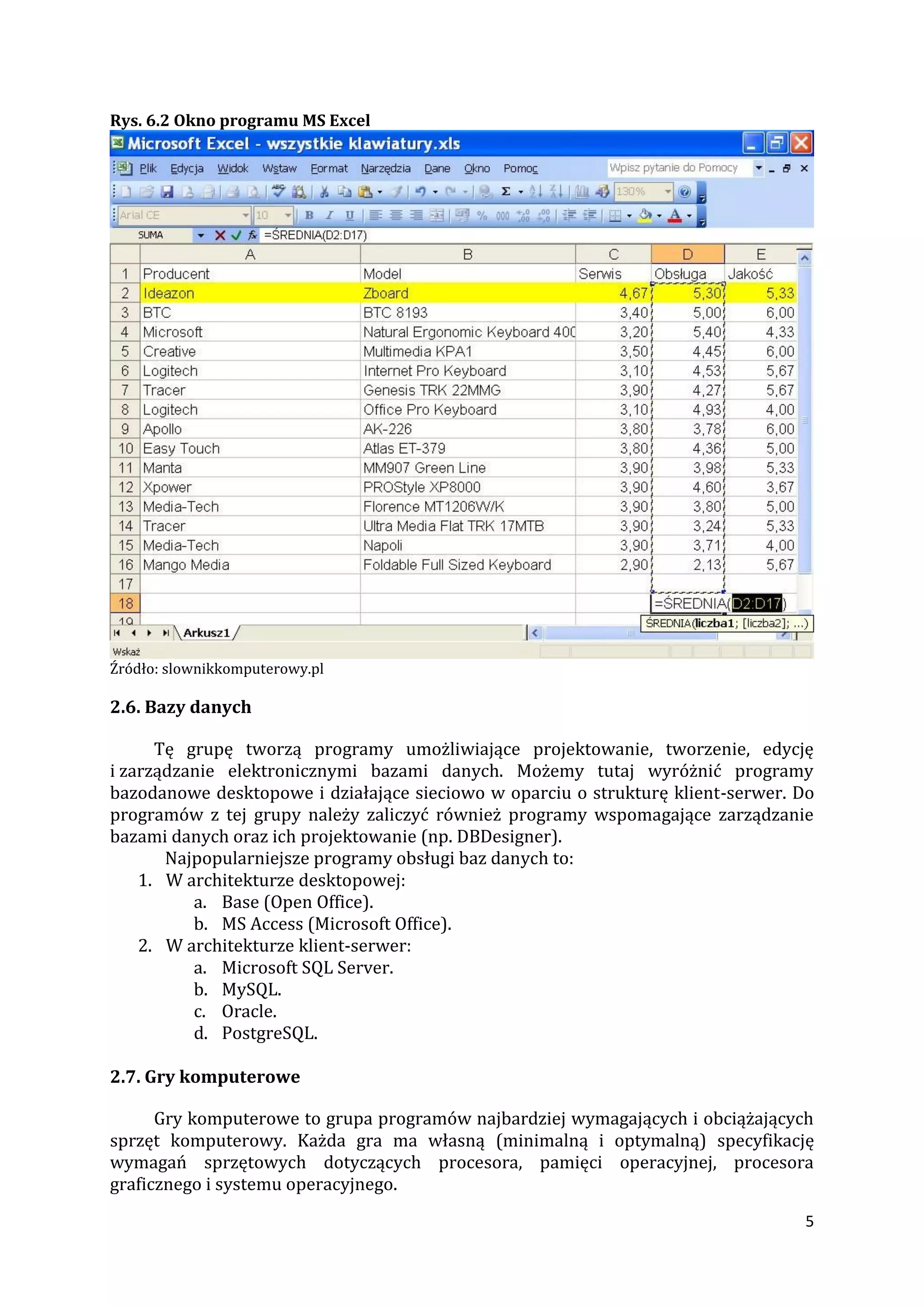 Rodzaje i zastosowanie oprogramowania użytkowego | PDF