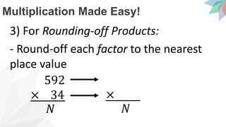 6. lesson 5 multiplication of whole numbers | PPTX