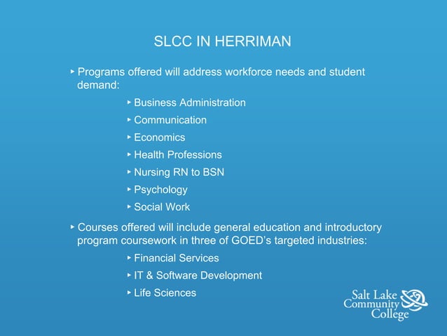 Salt Lake Community College – Herriman Campus General Education ...