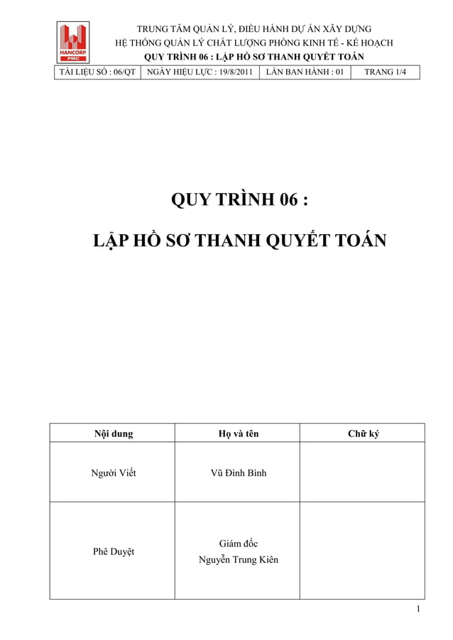 6. quy trinh lap ho so tqt | PDF