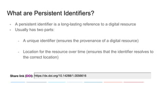 DOIs and Other Persistent identifiers in Research Data (Eugene Barsky ...