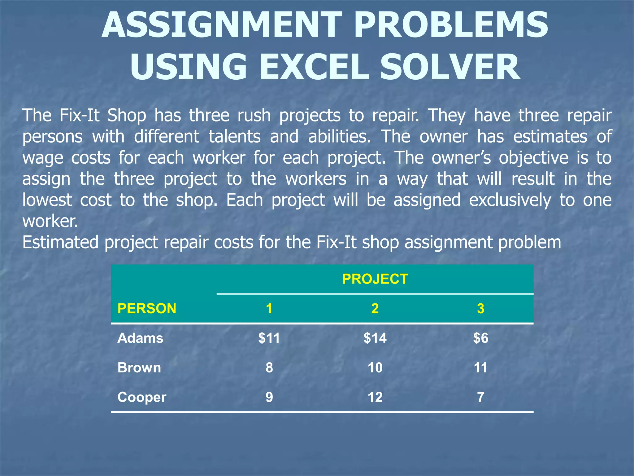 6. assignment problems | PDF