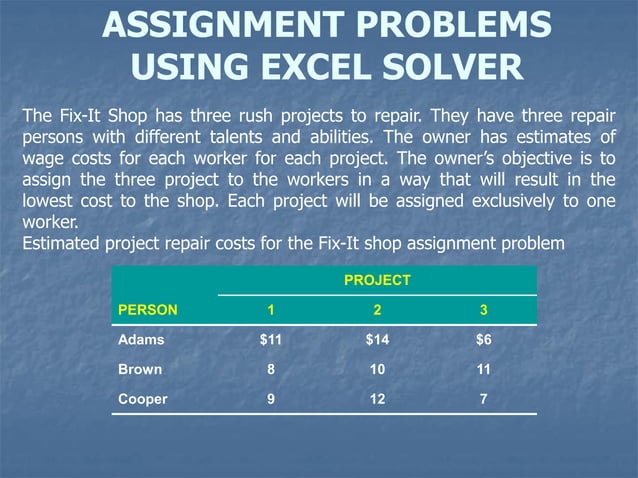6. assignment problems | PDF