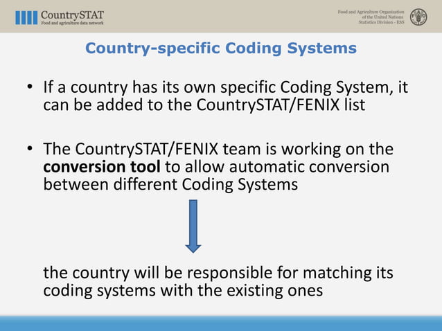 Overview of the Coding System in the new CountrySTAT platform | PPT