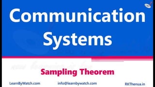 sampling theorem | Communication Systems | PPTX