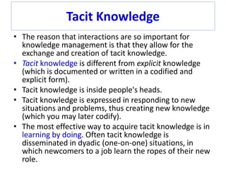 Managing Interactions for Knowledge Creation and Sharing_Materi Pelatihan "KNOWLEDGE MANAGEMENT ...