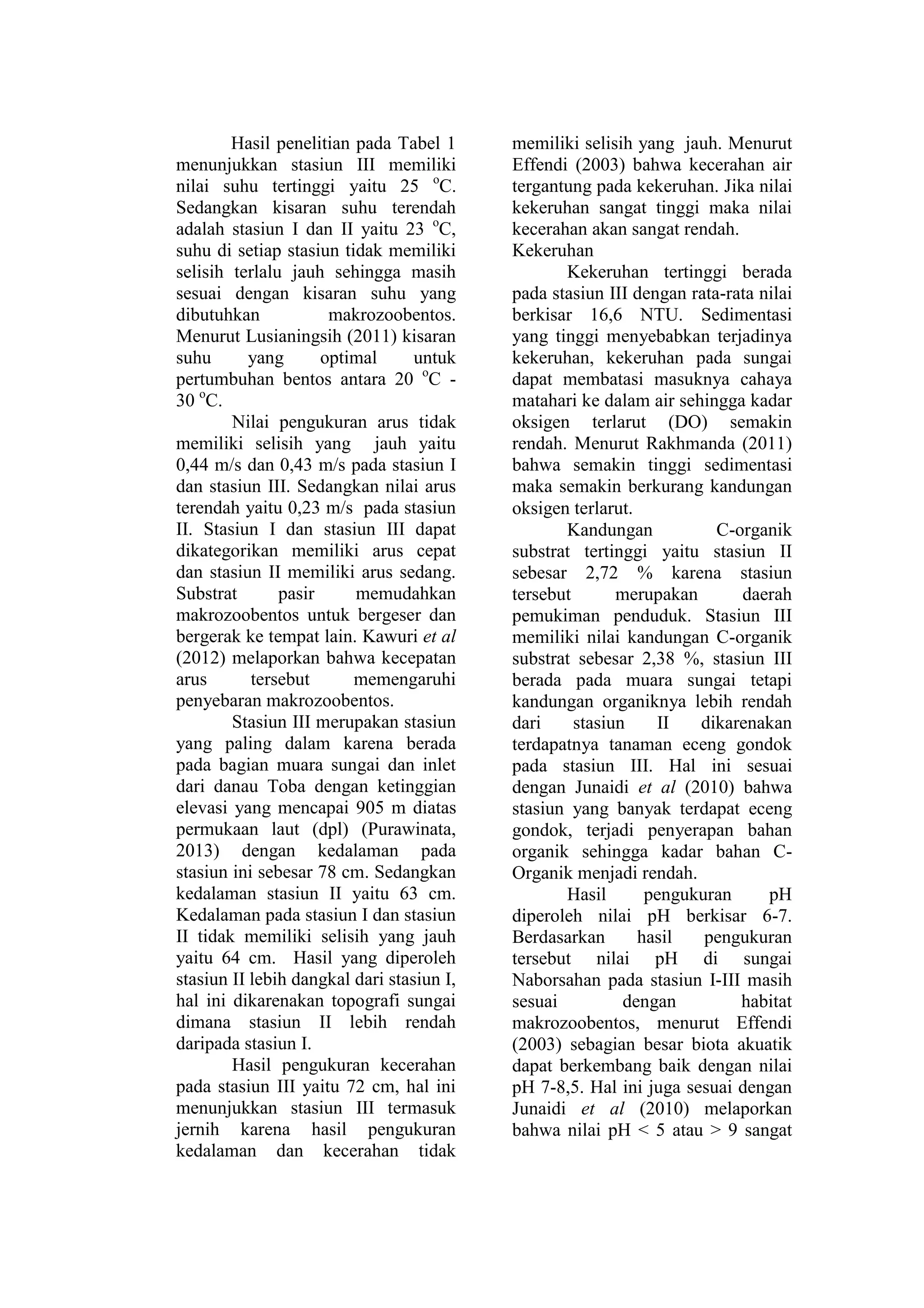 keanekaragaman dan kelimpahan makrobentos | PDF