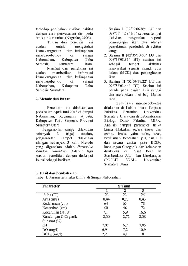 keanekaragaman dan kelimpahan makrobentos | PDF