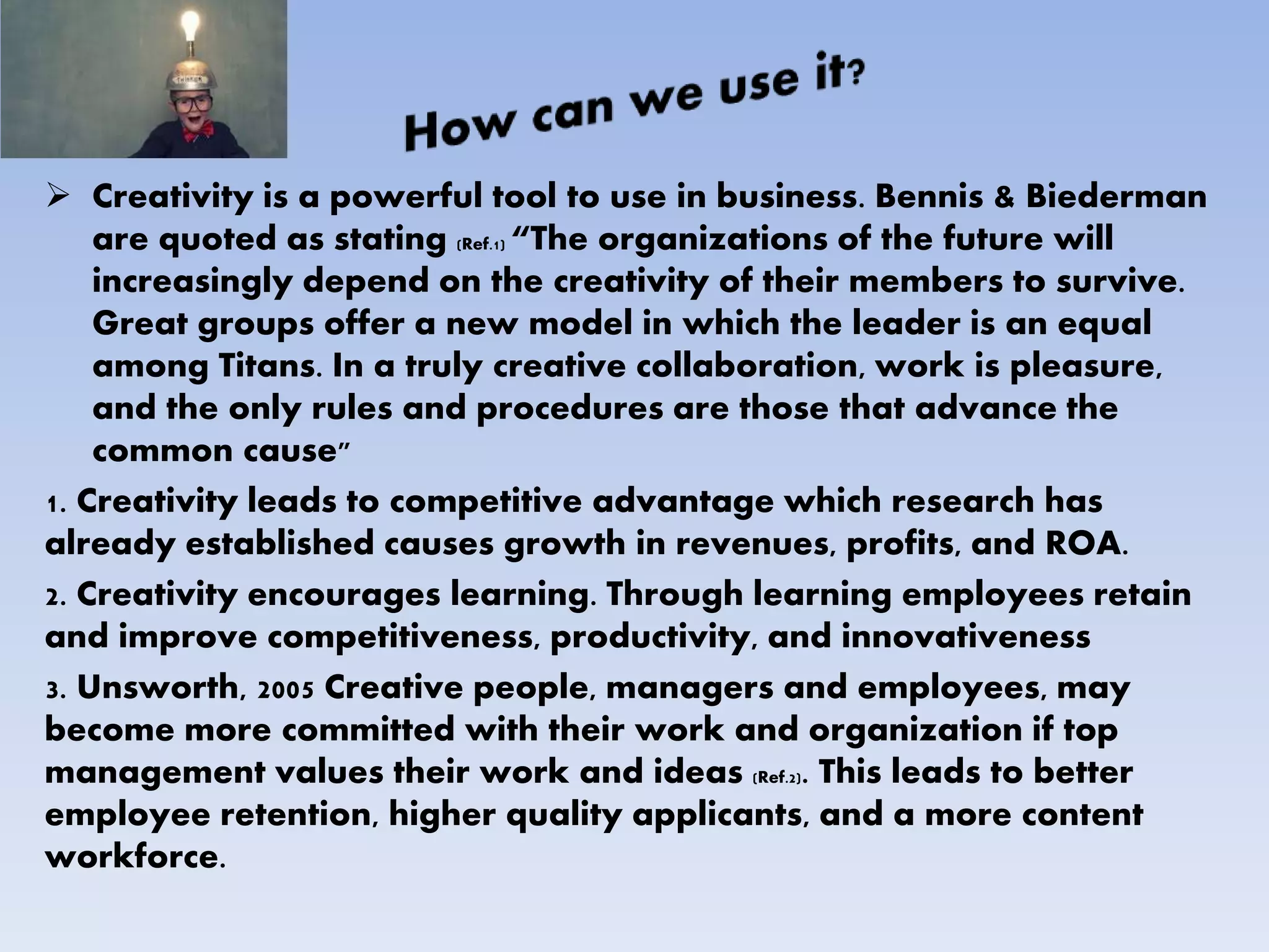 6.1 power point stimulating creativity in organizations | PPTX