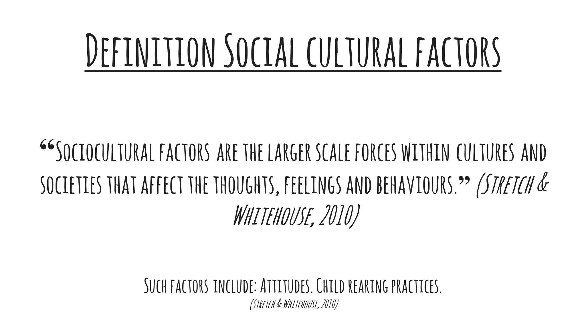 Social Cultural factors | PPTX