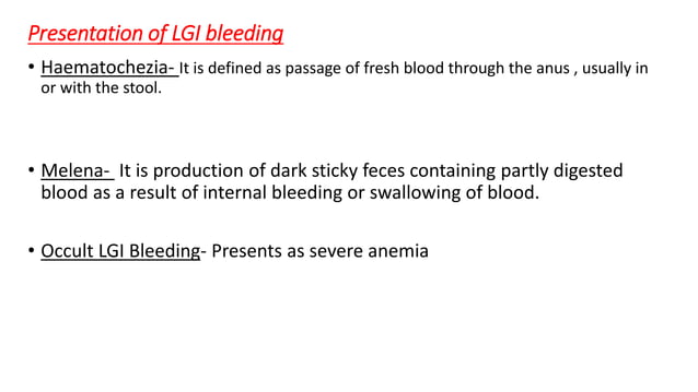 LOWER GI BLEEDING | PPTX