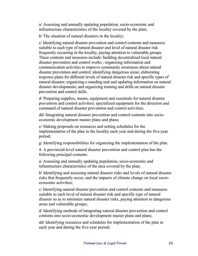 Law on natural disaster prevention and control | PDF