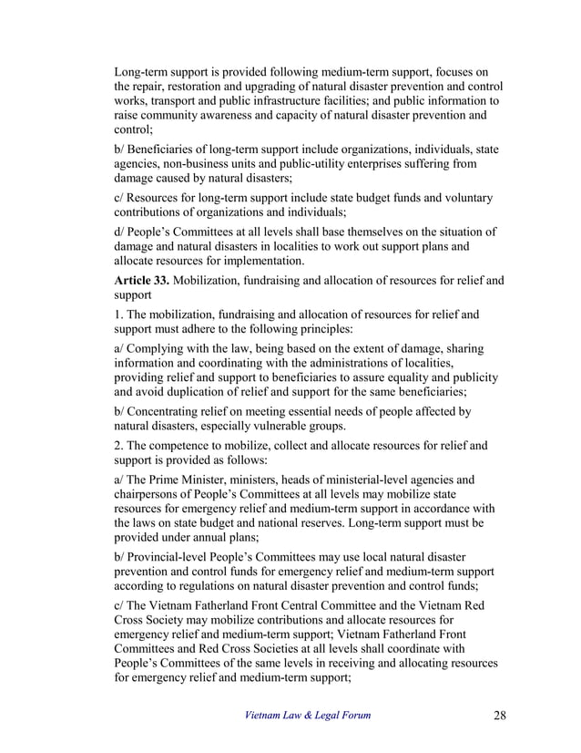 Law on natural disaster prevention and control | PDF