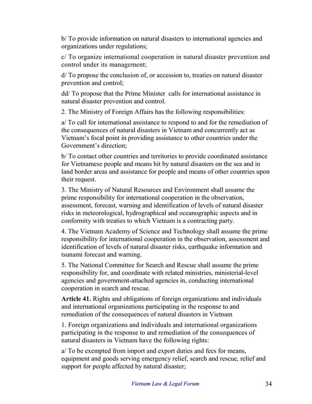 Law on natural disaster prevention and control | PDF