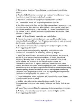 Law on natural disaster prevention and control | PDF