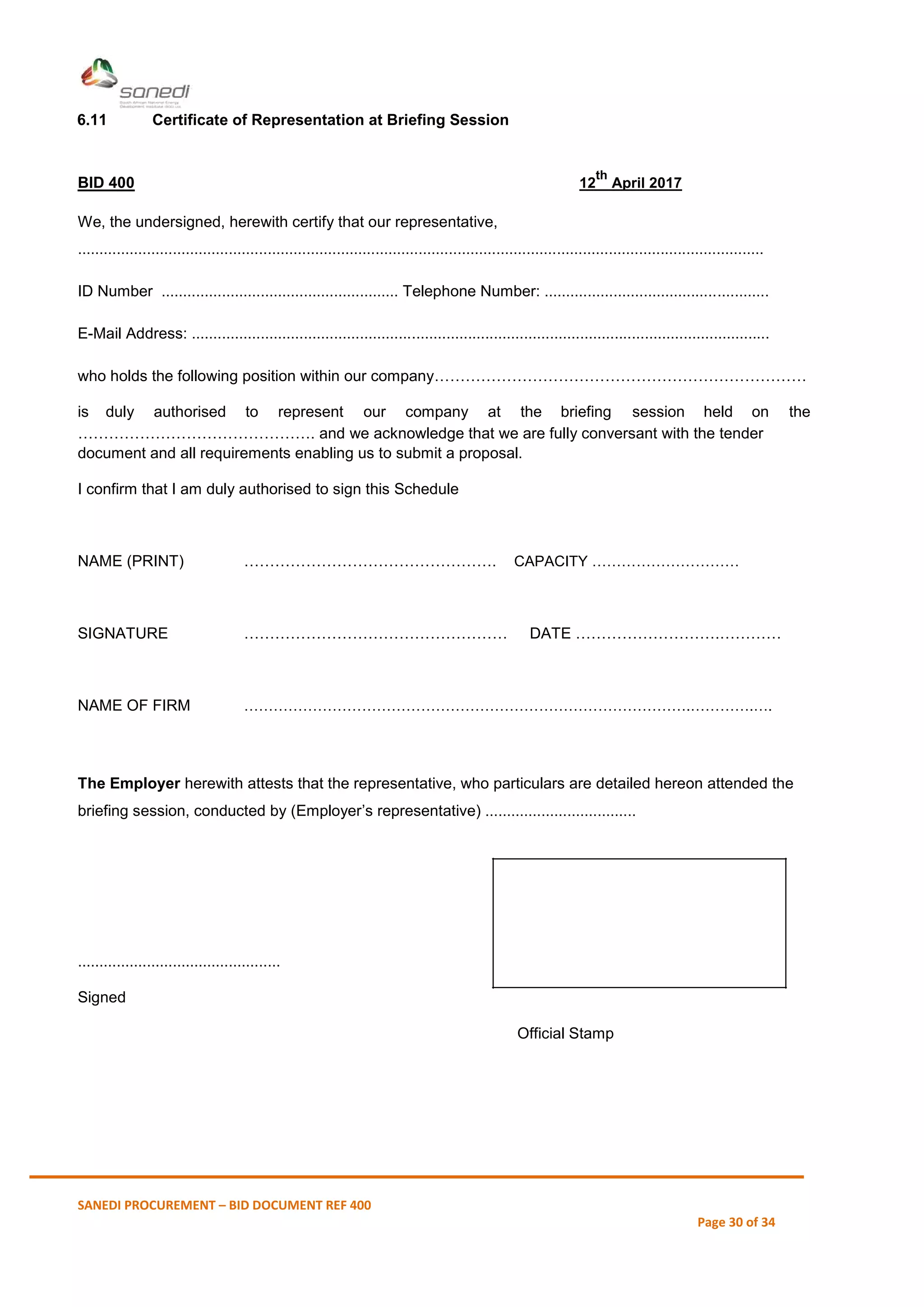 6.11 certificate of representation at briefing session | PDF
