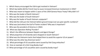 6. vietnam revision 2 | PPTX | Death, Injury, or Military Conflict ...