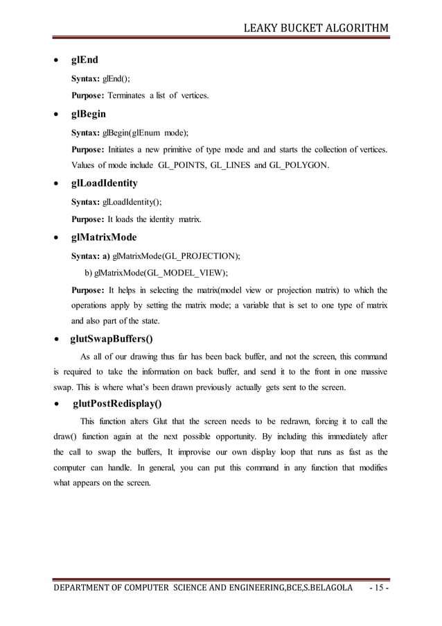 Mini Project final report on " LEAKY BUCKET ALGORITHM " | PDF