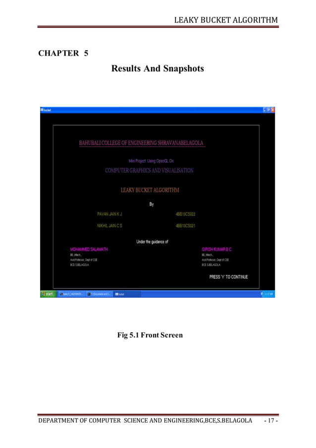 Mini Project final report on " LEAKY BUCKET ALGORITHM " | PDF